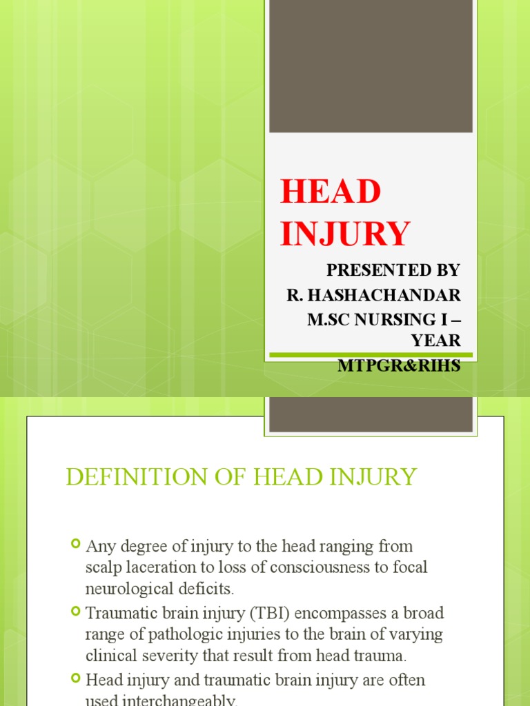 Head Injury: Causes, Types, Diagnosis and Management | PDF | Traumatic ...