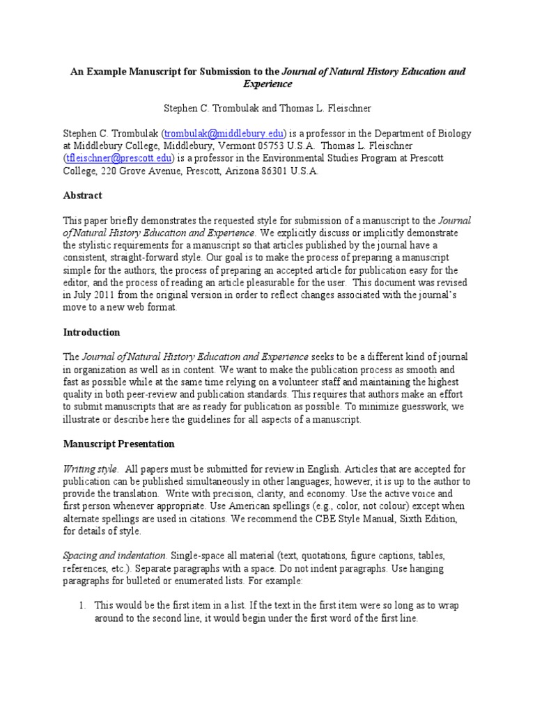 An Example Manuscript.v2 | PDF | Citation | Paragraph