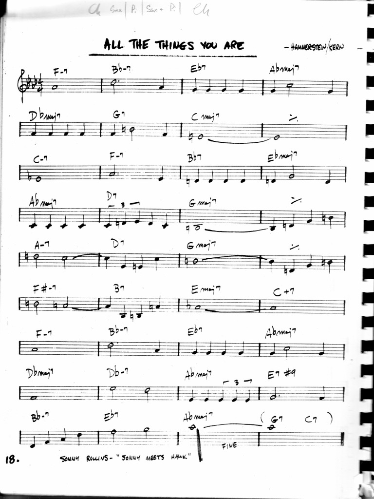 All The Things You Are Real Book | PDF