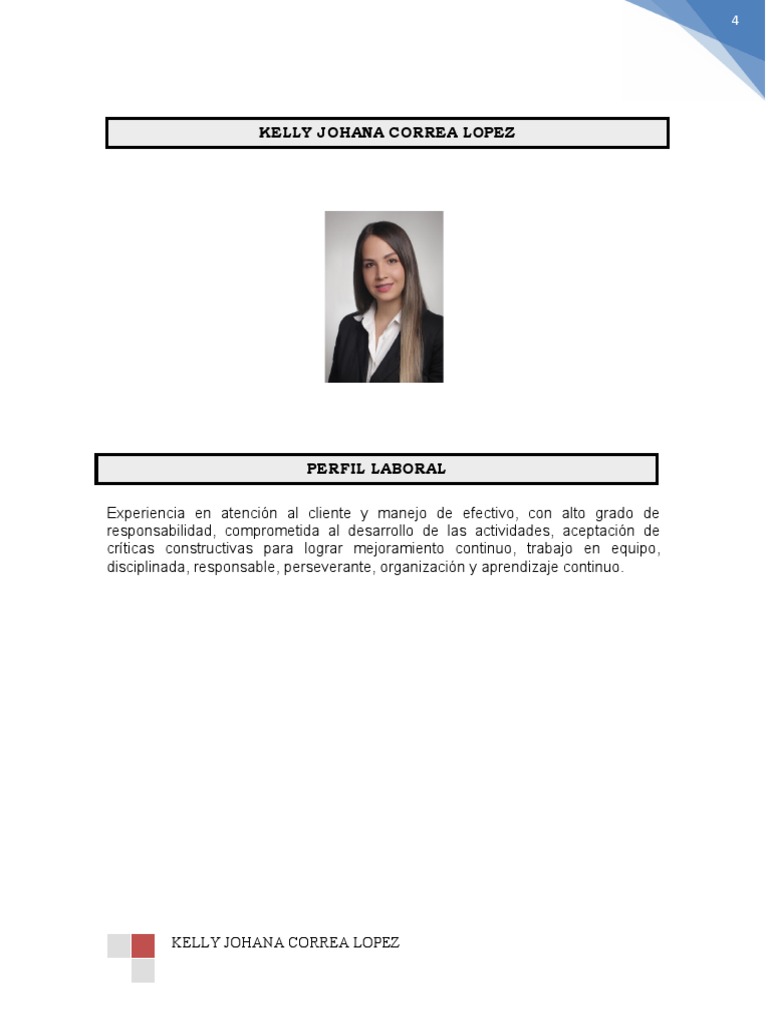 Perfil Profesional de Kelly Johana Correa | PDF