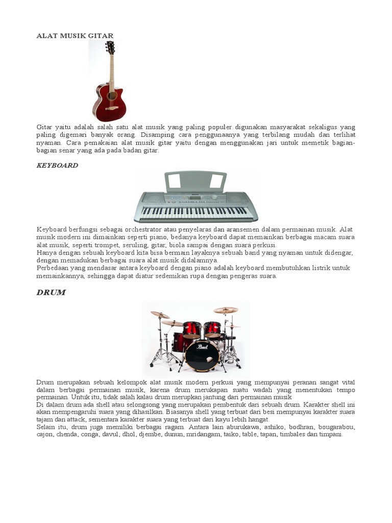 ALAT MUSIK Moderen Dan Perbedaan Musik Moderen Dan Tradisional | PDF