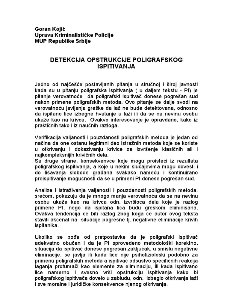 Detekcija Opstrukcije PI | PDF