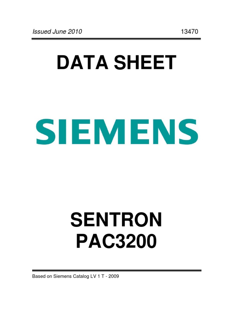 Siemens SENTRON PAC3200 | PDF | Power Supply | Alternating Current