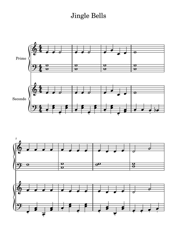 A Musical Notation of the Holiday Song 'Jingle Bells' | PDF