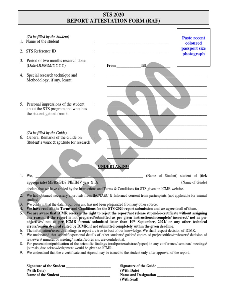 Report Attestation Form | PDF