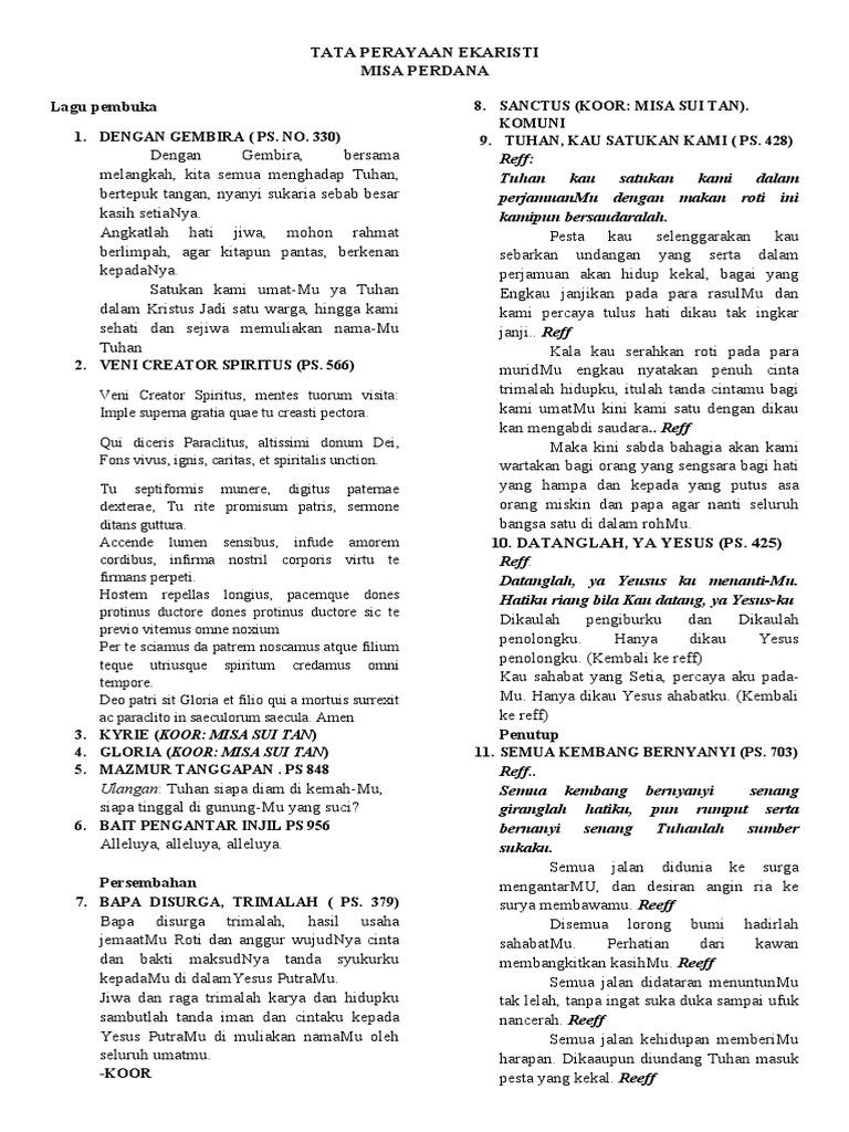 Stensilan Misa | PDF | Agama & Spiritualitas