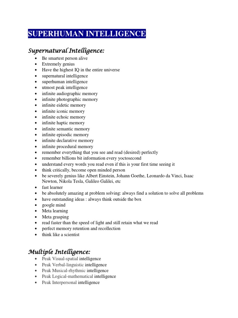 Superhuman Intelligence | PDF | Multiple Choice | Limbic System