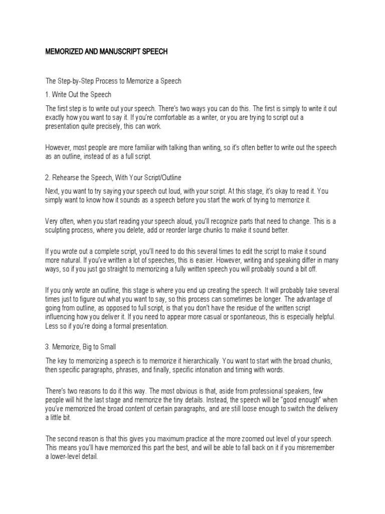 Manuscript Speech Format