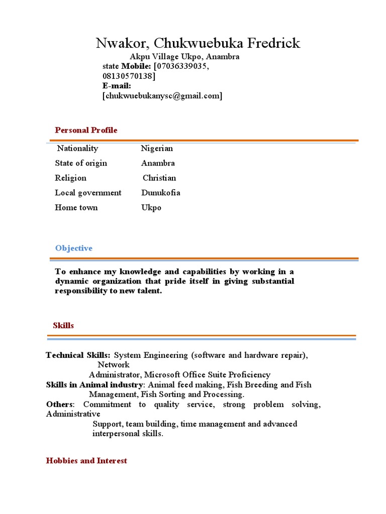 Fred CV Latest-1 | PDF