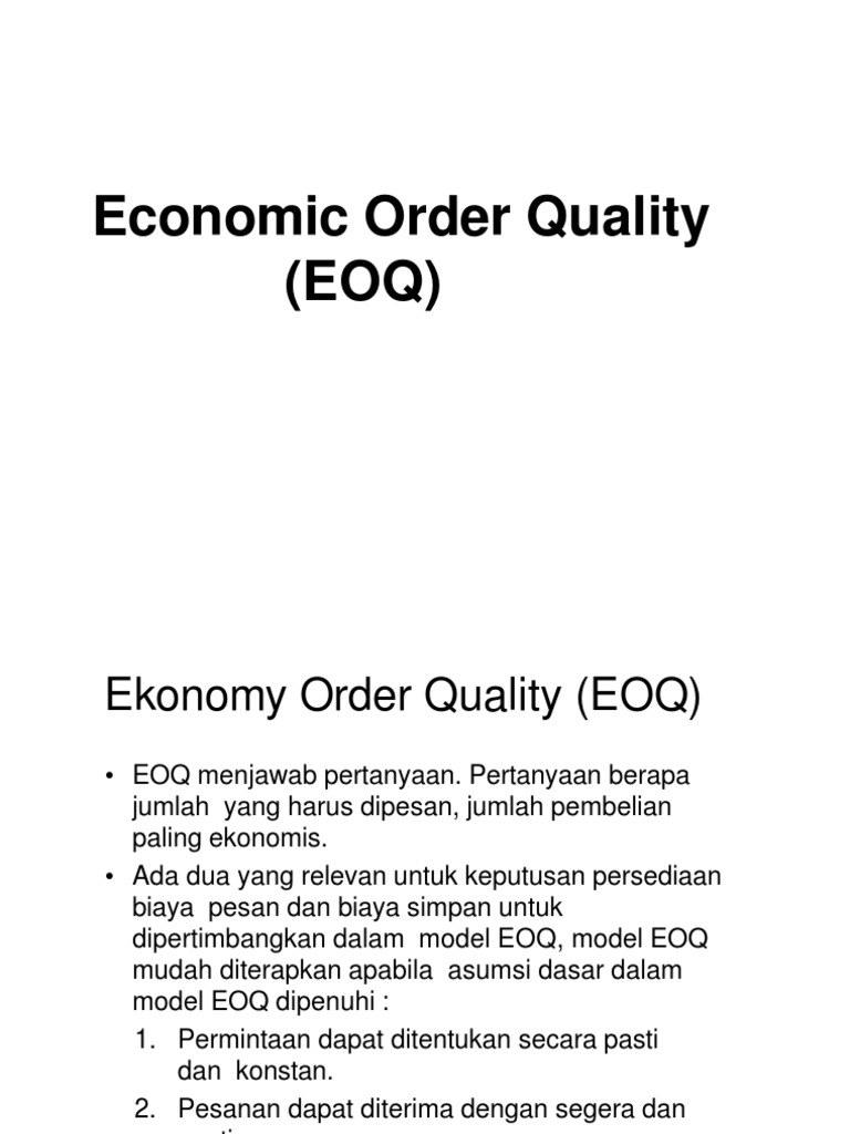 Perencanaan Persediaan EOC | PDF