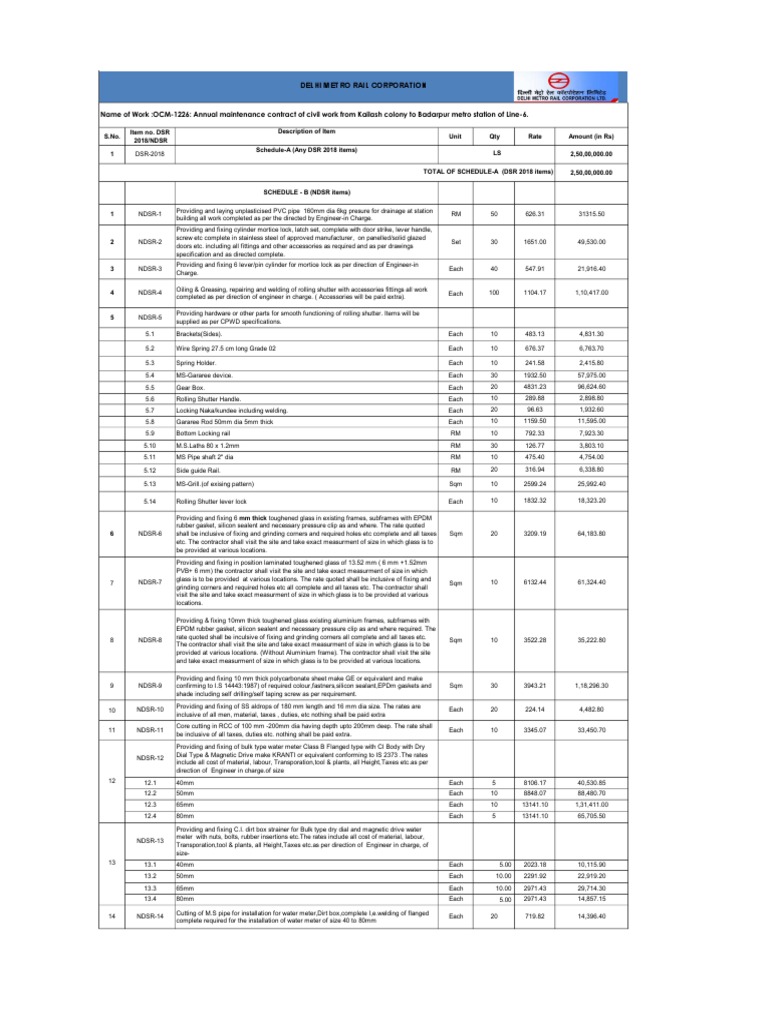 Boq Maintenance | PDF | Pipe (Fluid Conveyance) | Screw