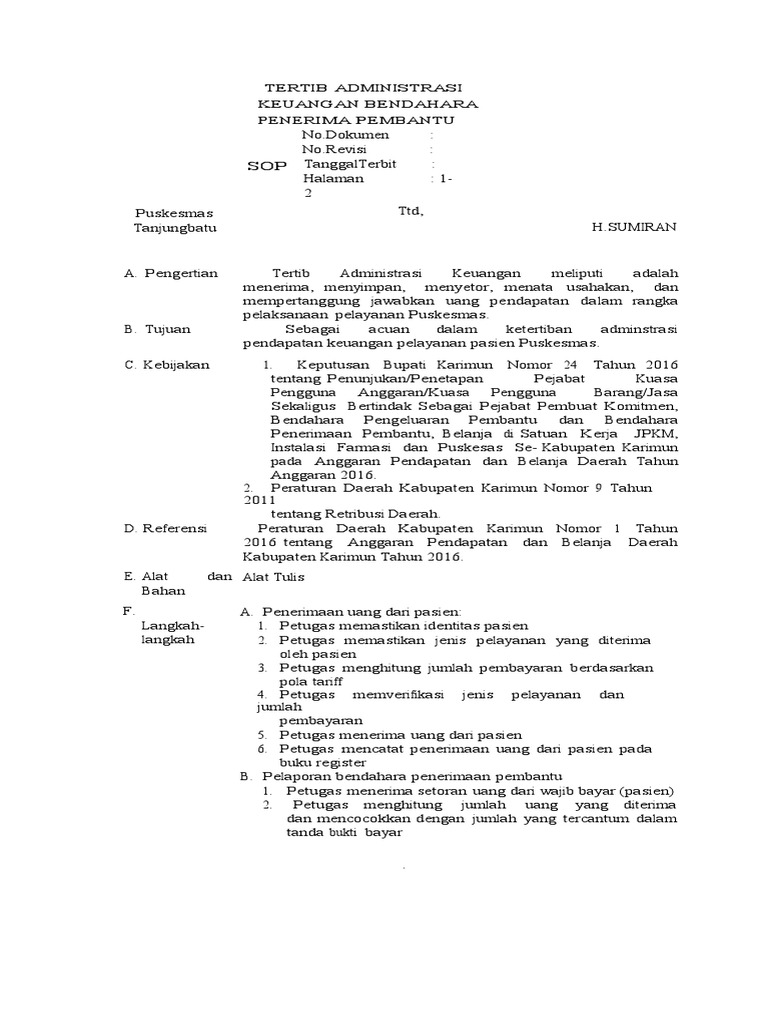 Tertib Administrasi Keuangan Bendahara Penerima Pembantu | PDF