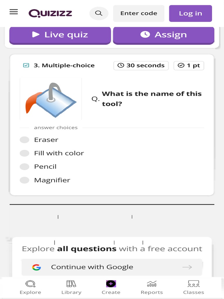 MS Paint Tools Quiz for Grade 3 | PDF