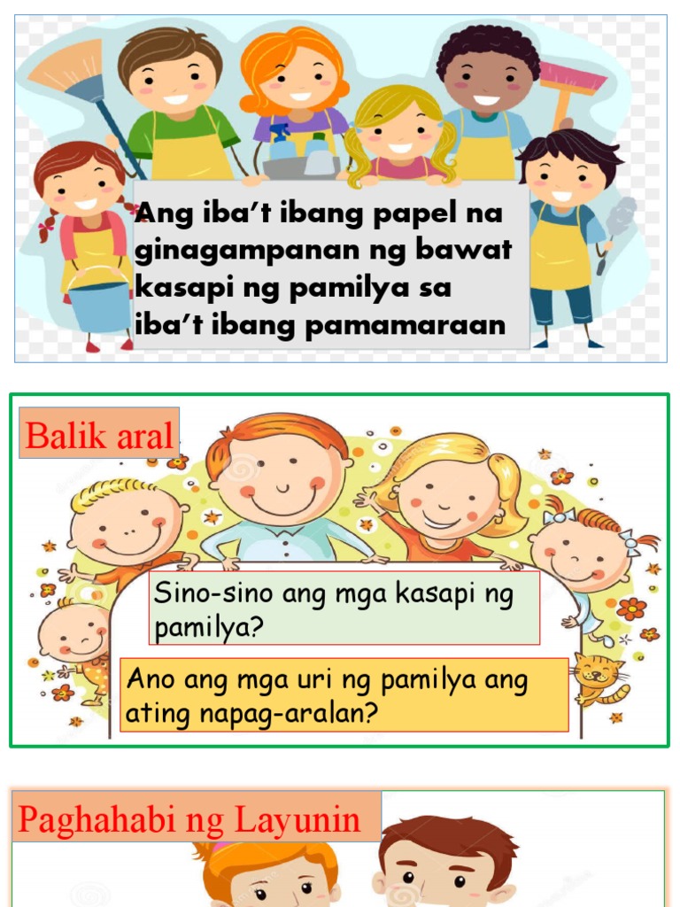#8 Gampanin o Tungkulin NG Kasapi NG Pamilya | PDF