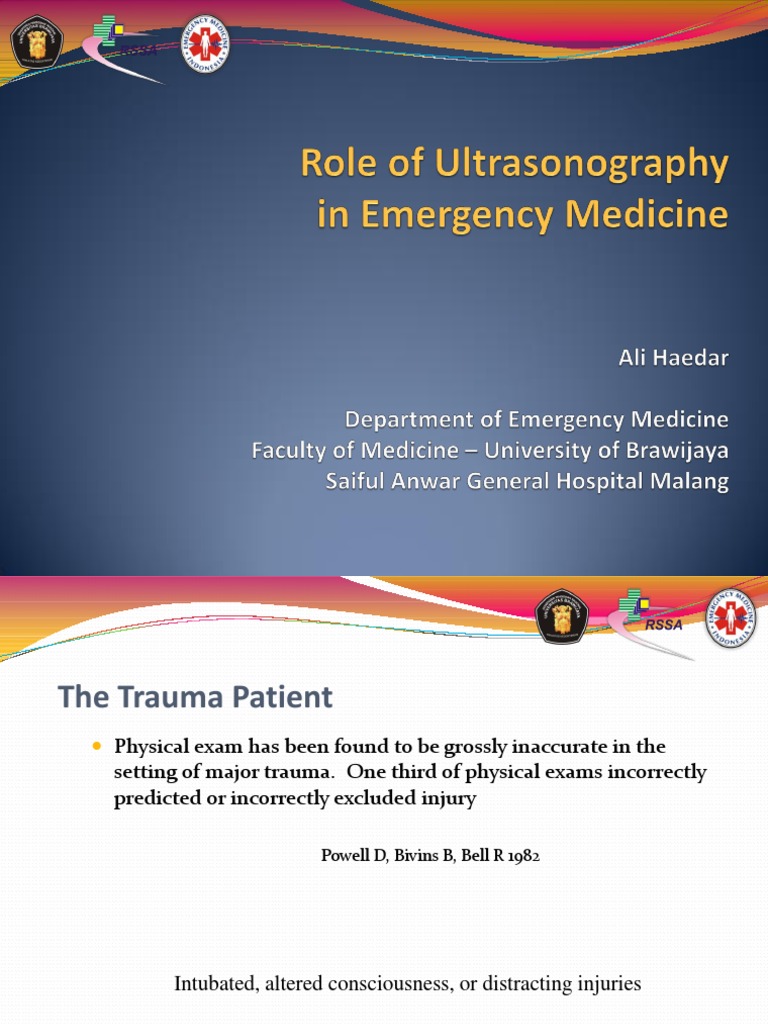 The Role of USG in ED (Ali Haedar) | PDF | Major Trauma | Health Sciences