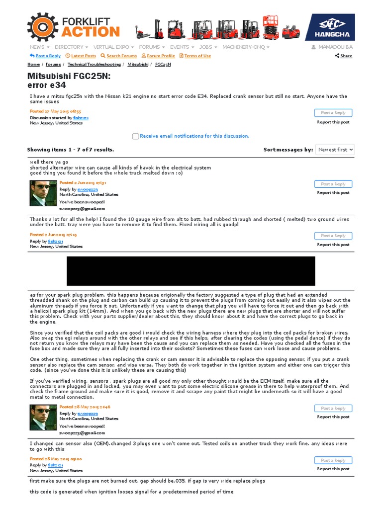 Error E34 - Technical Troubleshooting Discussion in Forkliftaction's Forums | PDF | Electrical ...