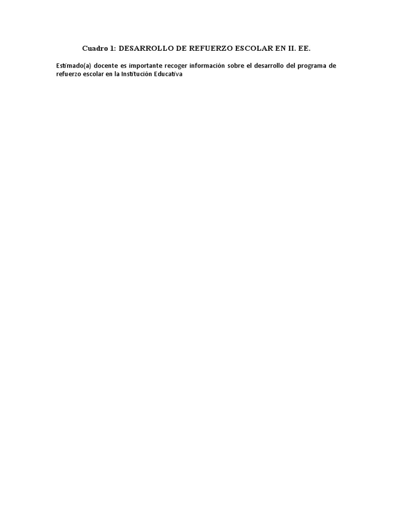 Cuadro de Balance de Estrategia de Refuerzo Escolar | PDF