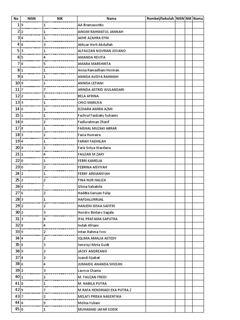 TableExport Data Kelas XII Residu | PDF | Sports & Recreation