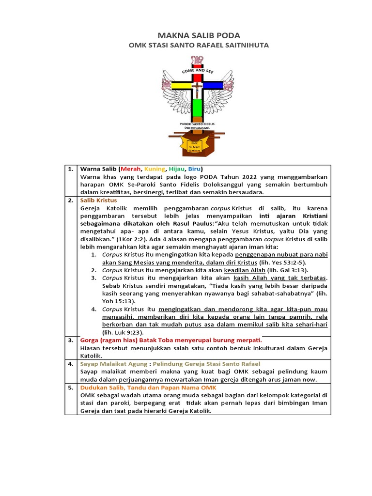 Makna Salib PODA OMK Stasi St. Rafael Saitnihuta | PDF | Ilmu Sosial | Filsafat