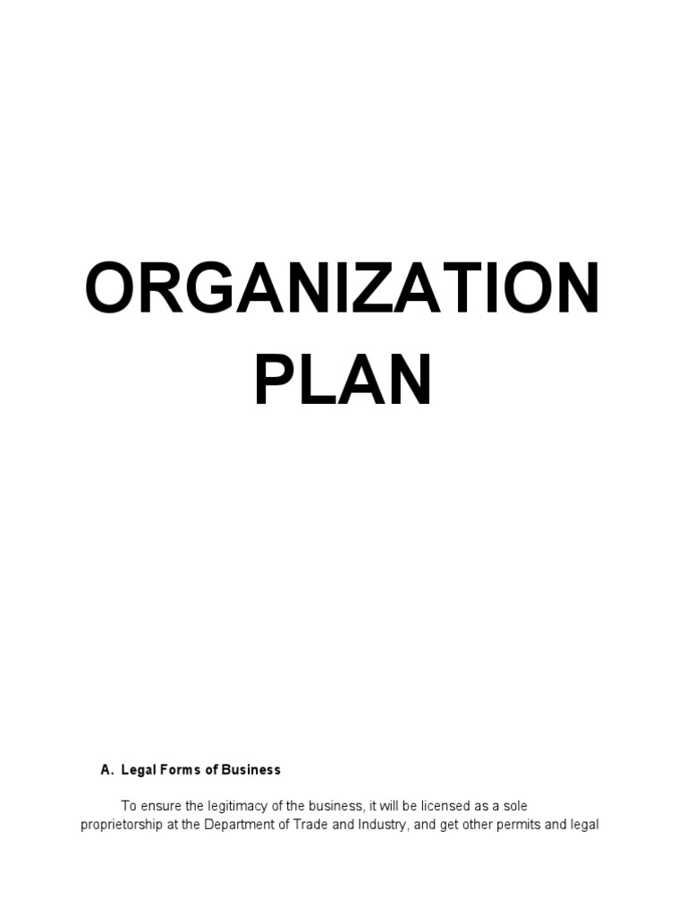 Part 4 - Organization Plan | PDF | Sole Proprietorship | Business