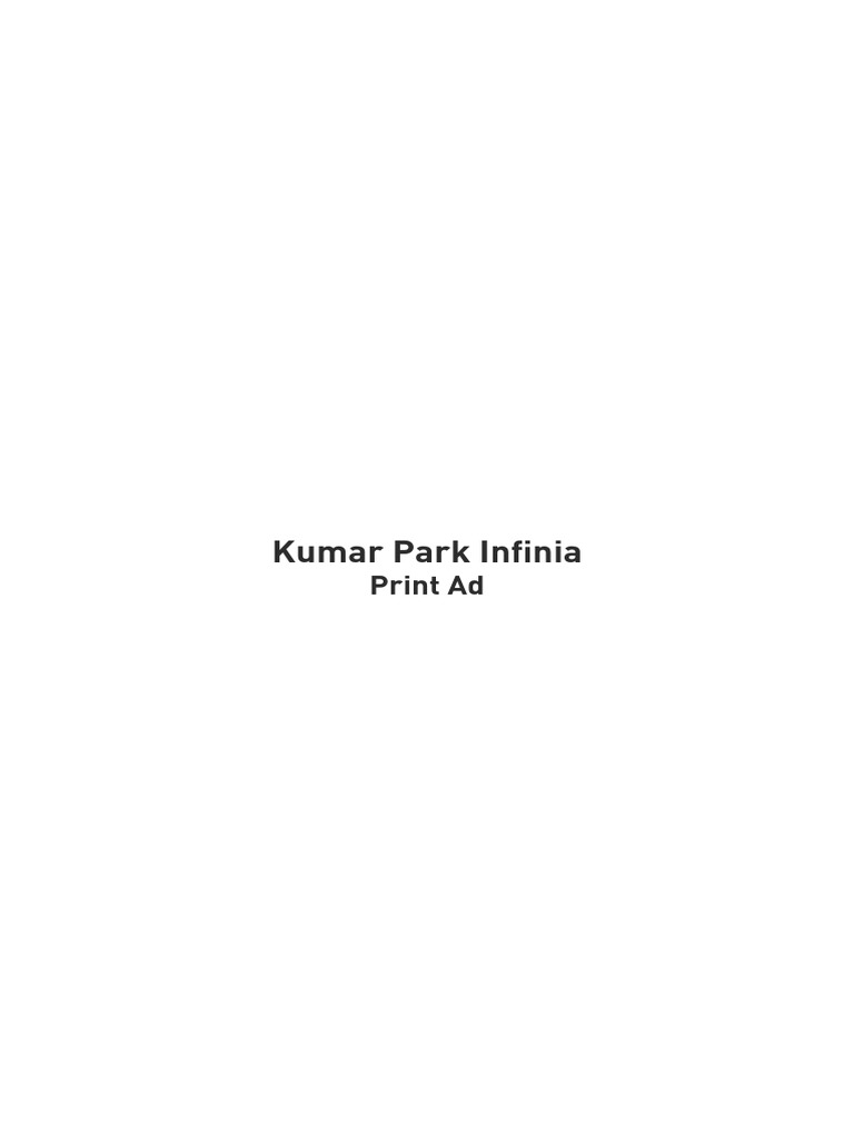 Kumar Park Infinia - Print Ad | PDF