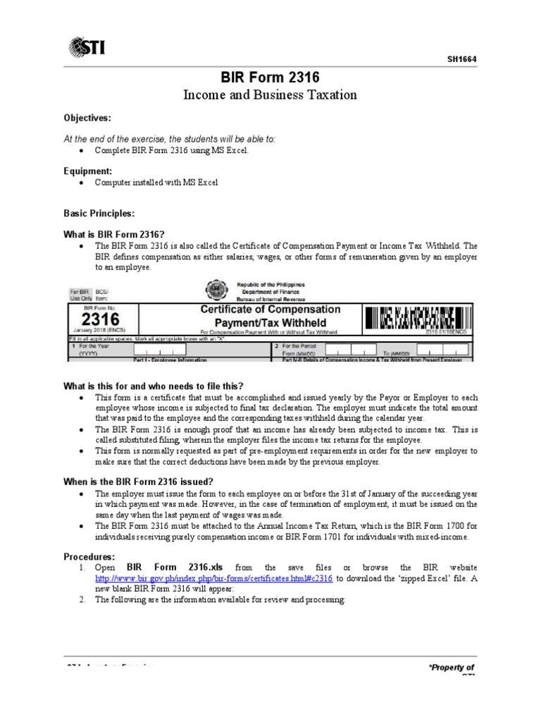 Complete BIR Form 2316 Using Excel | PDF | Employment | Taxes
