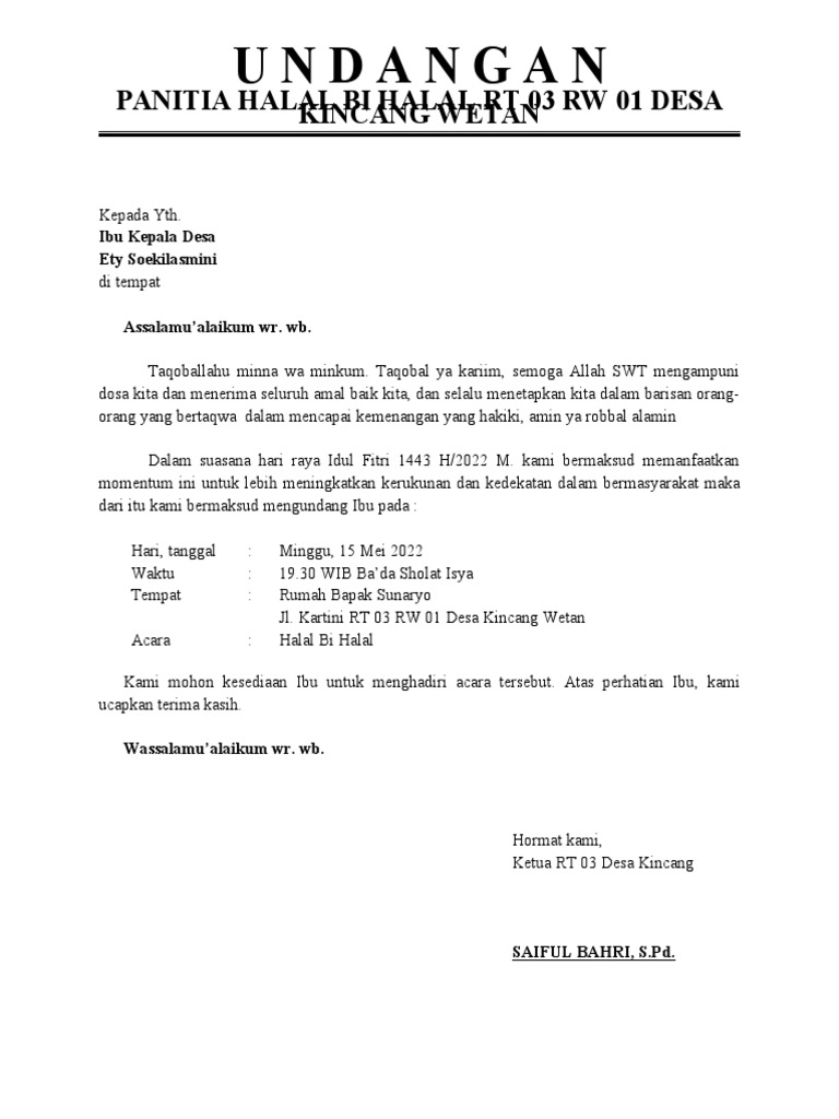 Undangan RT Resmi | PDF