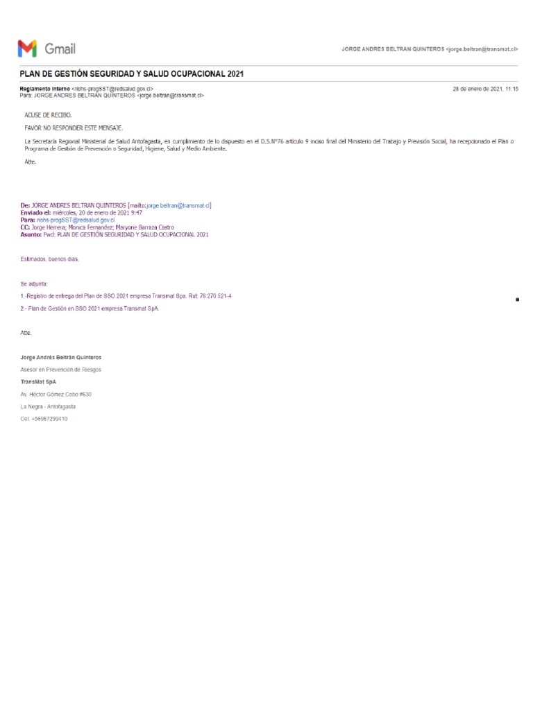 Plan SSO Con Recepcion | PDF | Seguridad y salud ocupacional | Valores