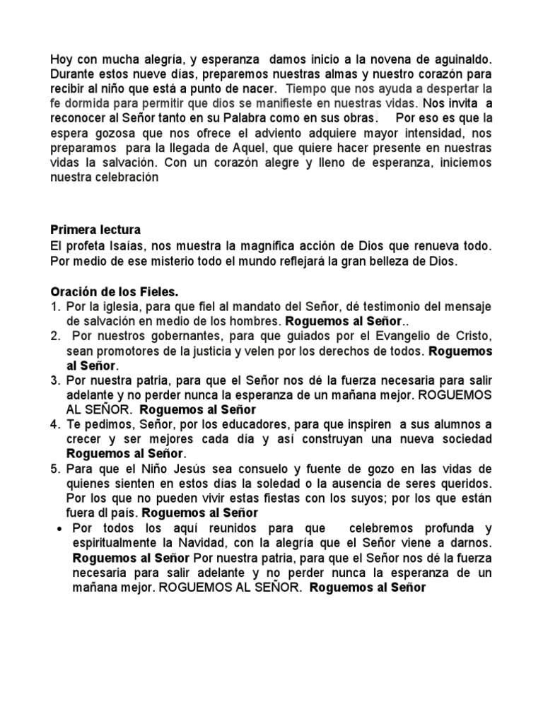 Primera Misa de Aguinaldo 2020 | Descargar gratis PDF | Amor | Jesús Primera Misa de Aguinaldo 2020 | Descargar gratis PDF | Amor | Jesús