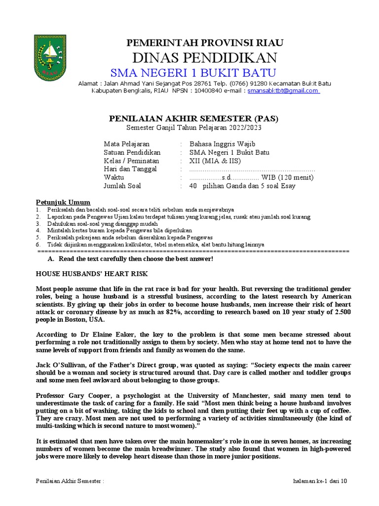 Format Soal PAS Ganjil Wajib 2022 XII | PDF | Whole Genome Sequencing