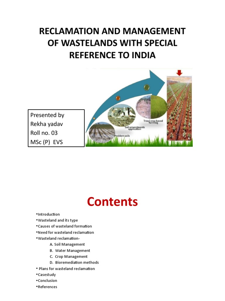 Wasteland Reclamation | PDF | Soil | Agriculture