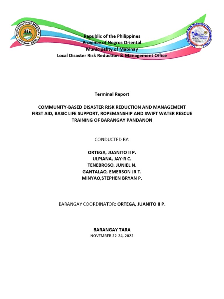 Community Disaster Training Report | PDF | Civil Defense | Public Safety