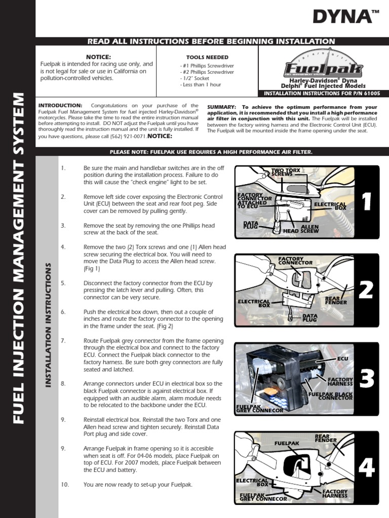 Fuelpak Dyna | PDF | Electrical Connector | Harley Davidson