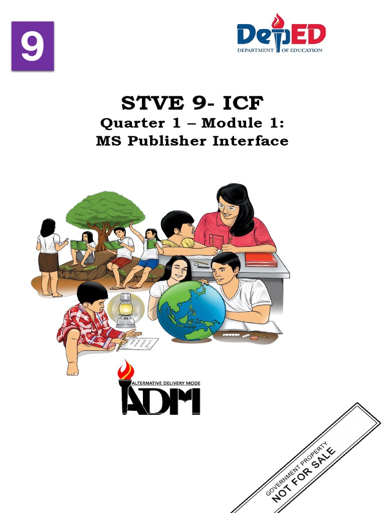 Stve 9-Icf: Quarter 1 - Module 1: MS Publisher Interface | PDF | Window (Computing) | Software