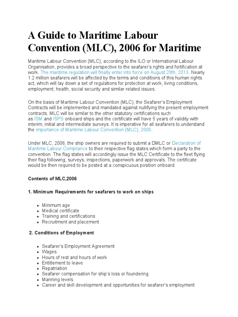 A Guide To Maritime Labour Convention | PDF | Justice | Crime & Violence