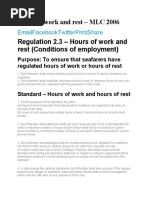 Hours of Work and Rest - MLC 2006 | PDF | Sailor | Working Time