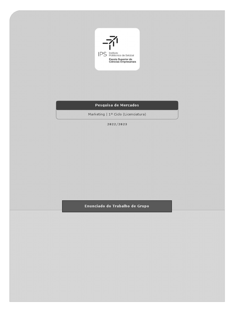 Enunciado Trabalho de Grupo de Pesquisa 2022 - 23 Suplementos | PDF | Entrevista | Amostragem ...