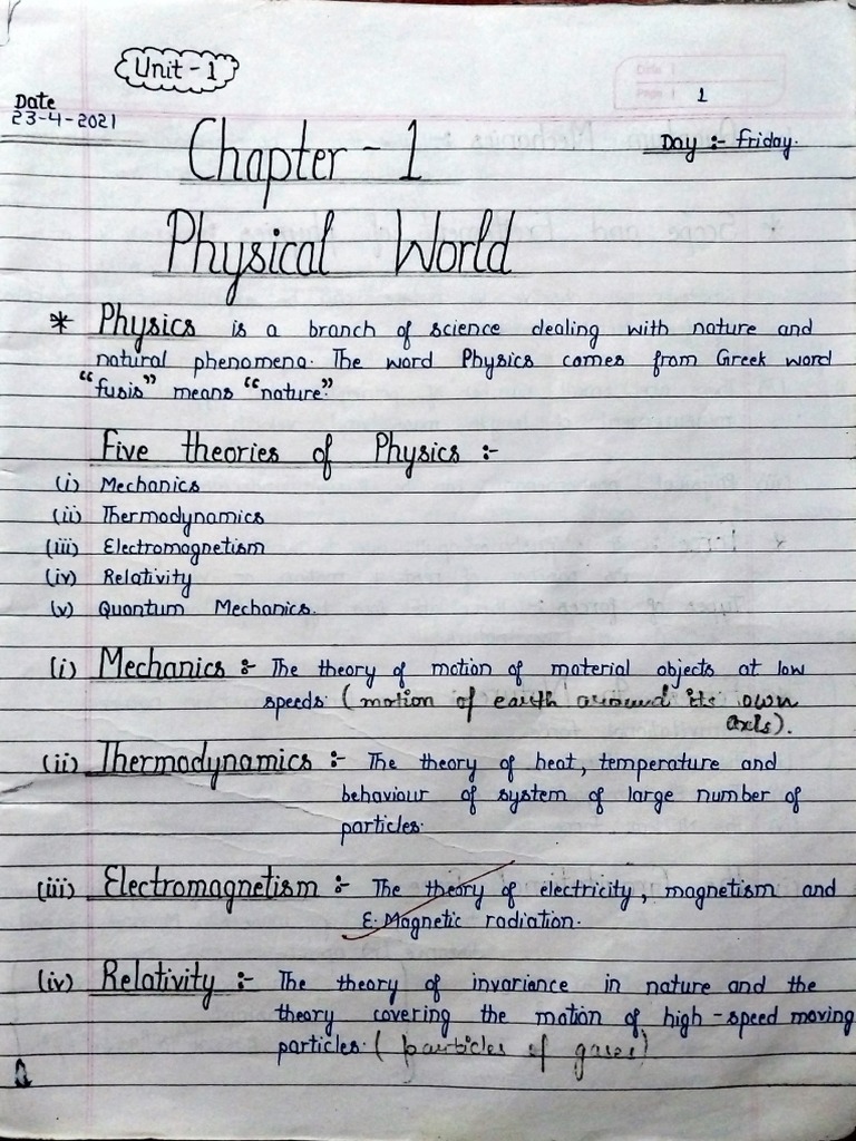 PHYSICS Term.1 Notebook | PDF