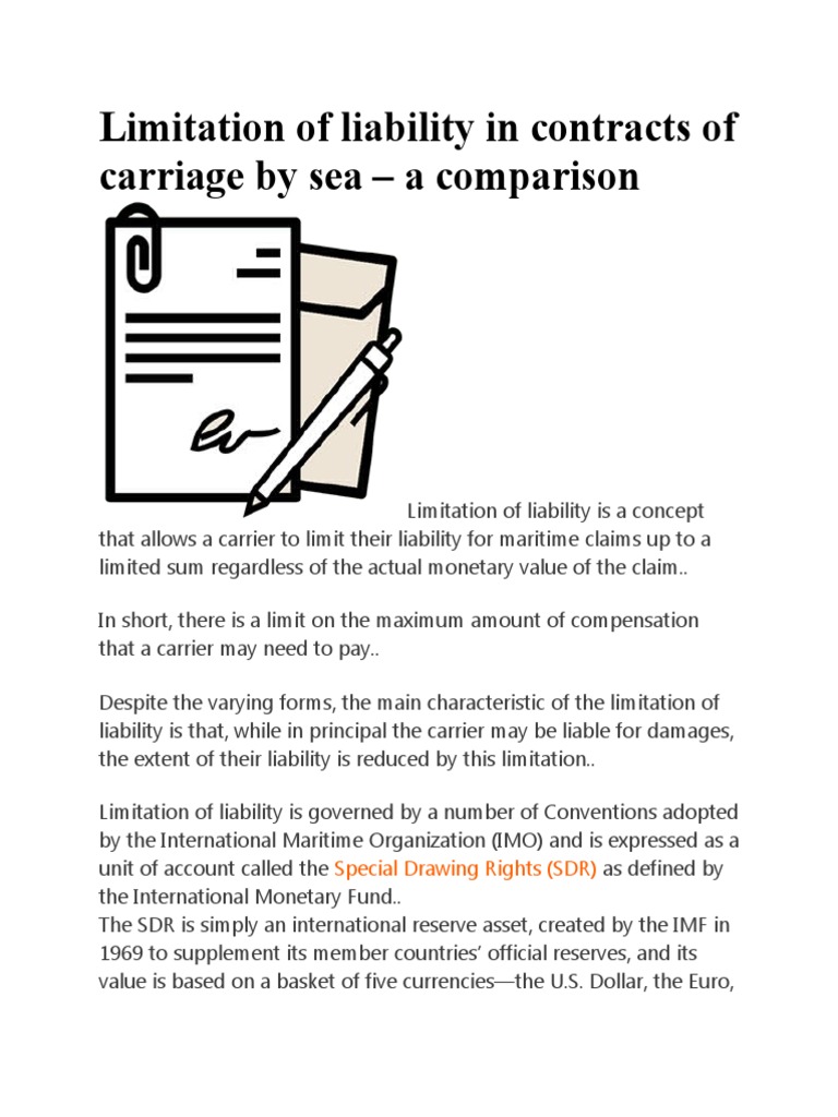 Maritime Liability Limits Explained | PDF | Special Drawing Rights | Cargo