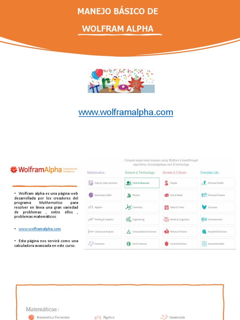 Manejo Básico de Wolfram Alfa Tema 1 para Subir A Moodle | Descargar gratis PDF | Matriz ...