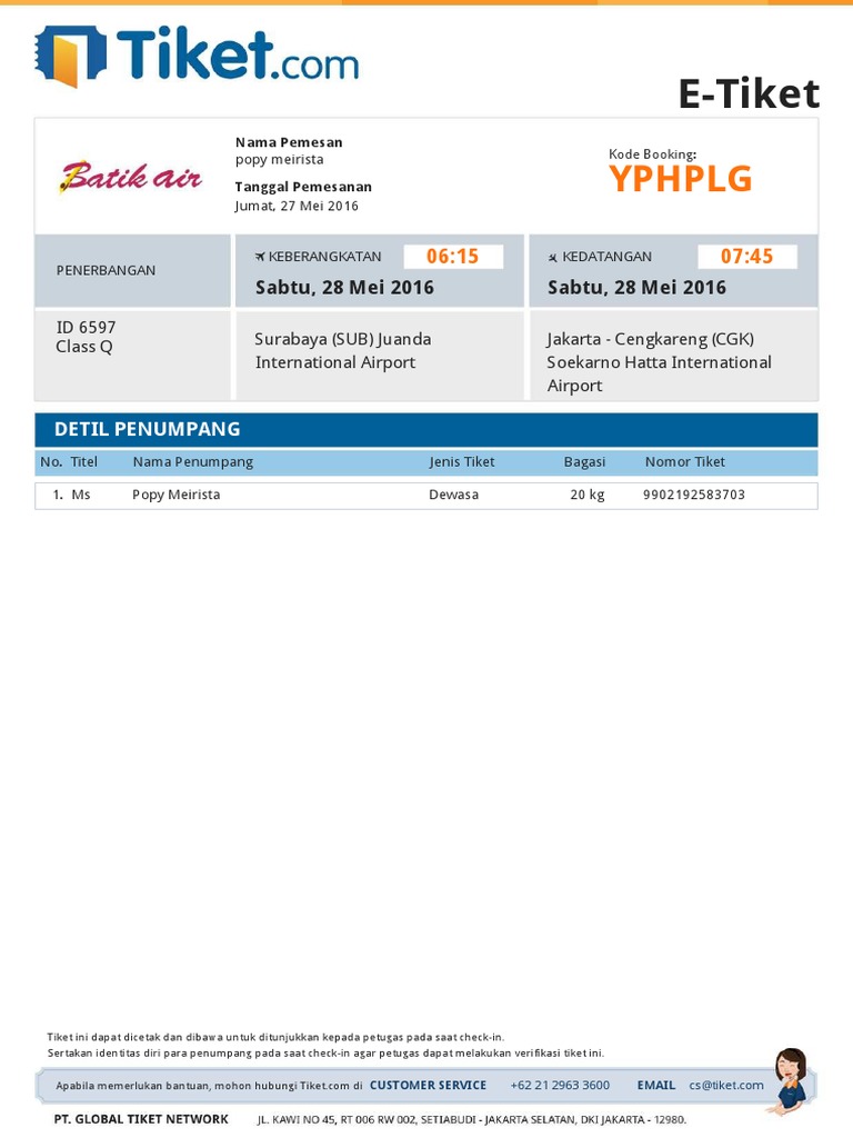 Electronic Ticket Voucher Receipt | PDF