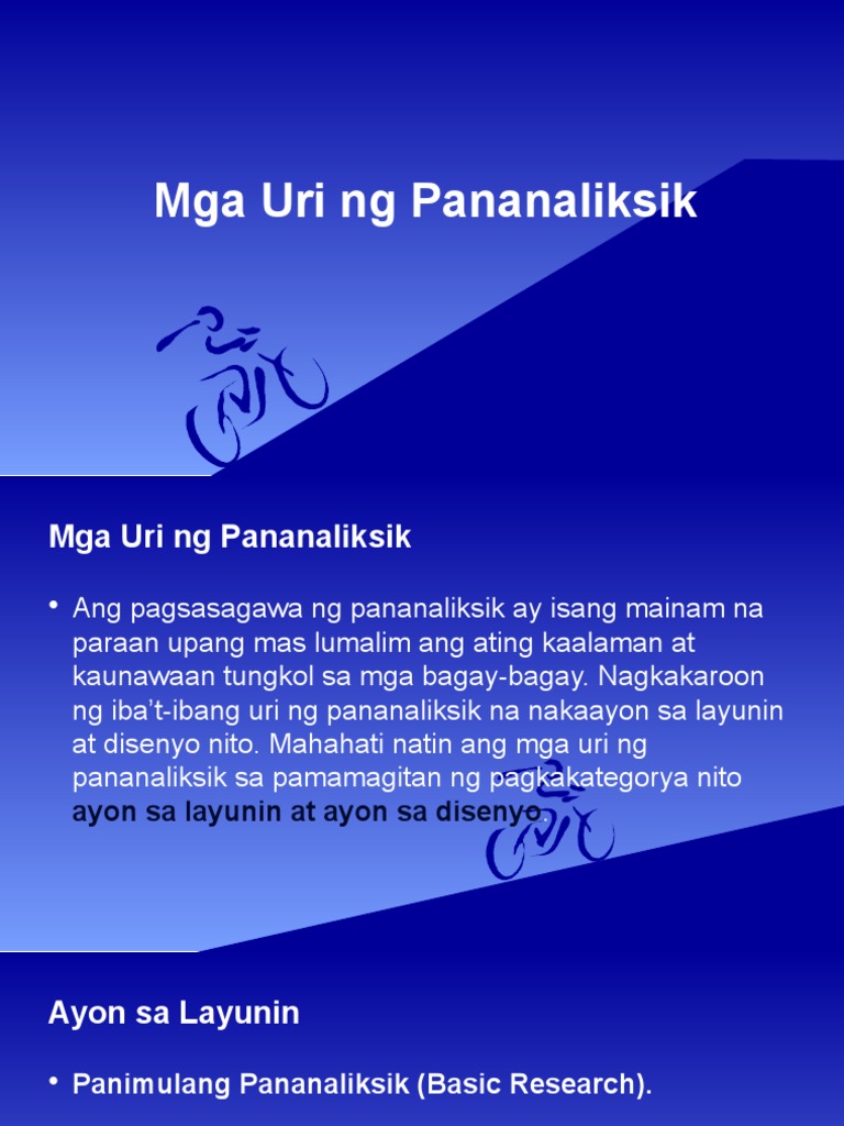 Mga Uri Ng Pananaliksik 172 Pdf