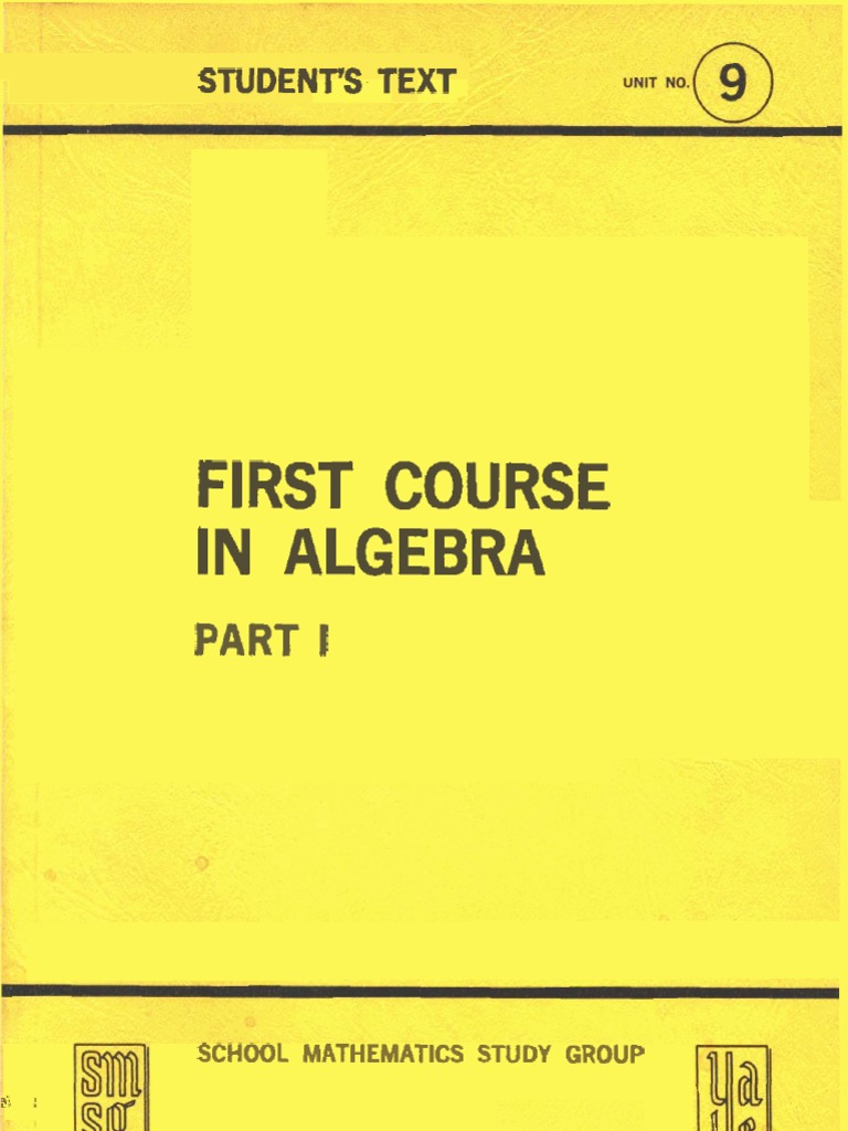 First Course in Algebra Part 1 Student | PDF | Teaching Mathematics ...