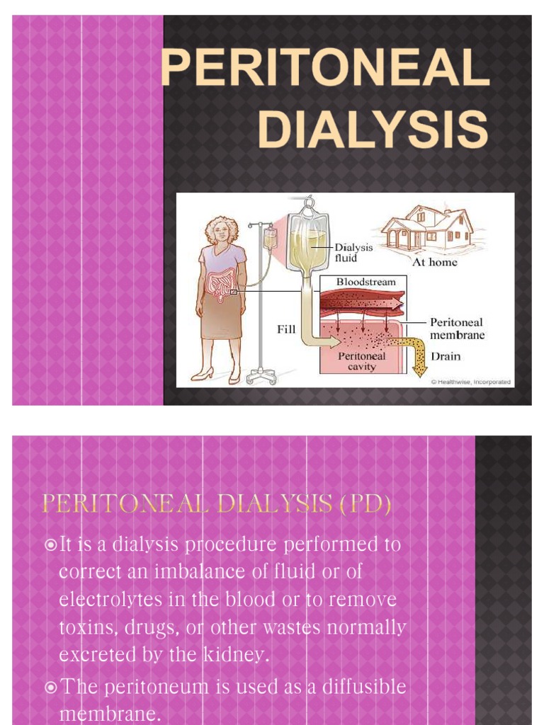 Peritoneal Dialysis | PDF | Dialysis | Medical Specialties