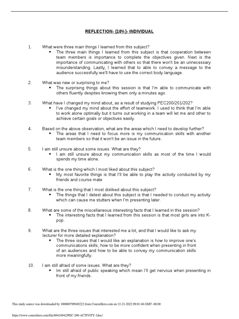 Pec 200 Activity 1 | PDF | Behavioural Sciences | Human Communication