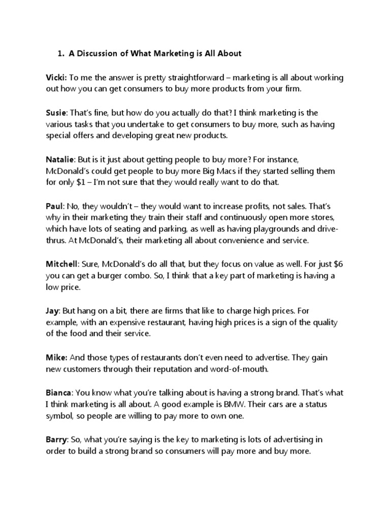 Practice Chapter 1 Pdf Marketing Mc Donald S