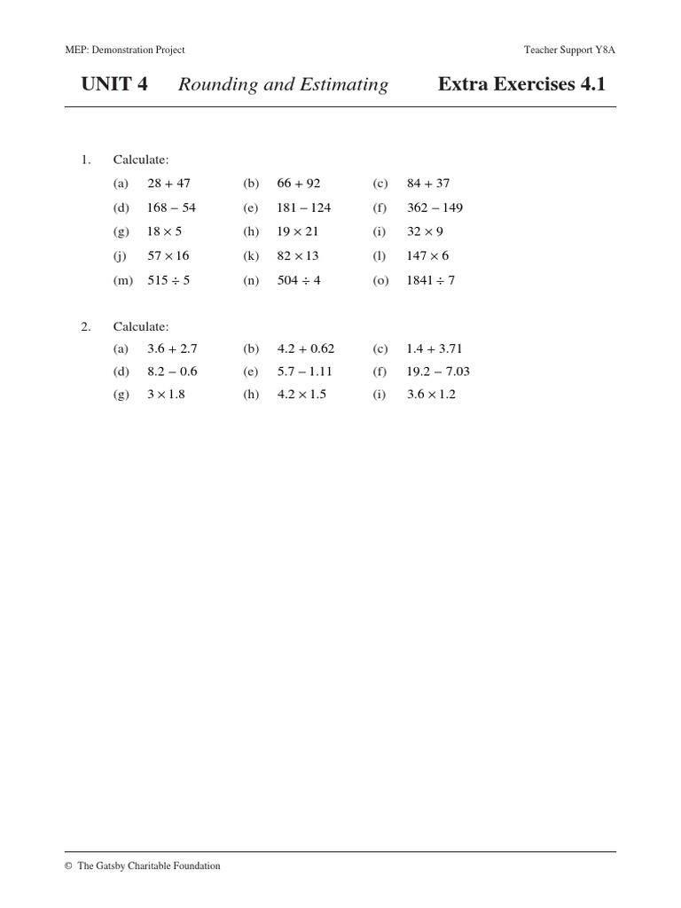 Extra Unit 4 Rounding and Estimating | PDF | Significant Figures | Analysis