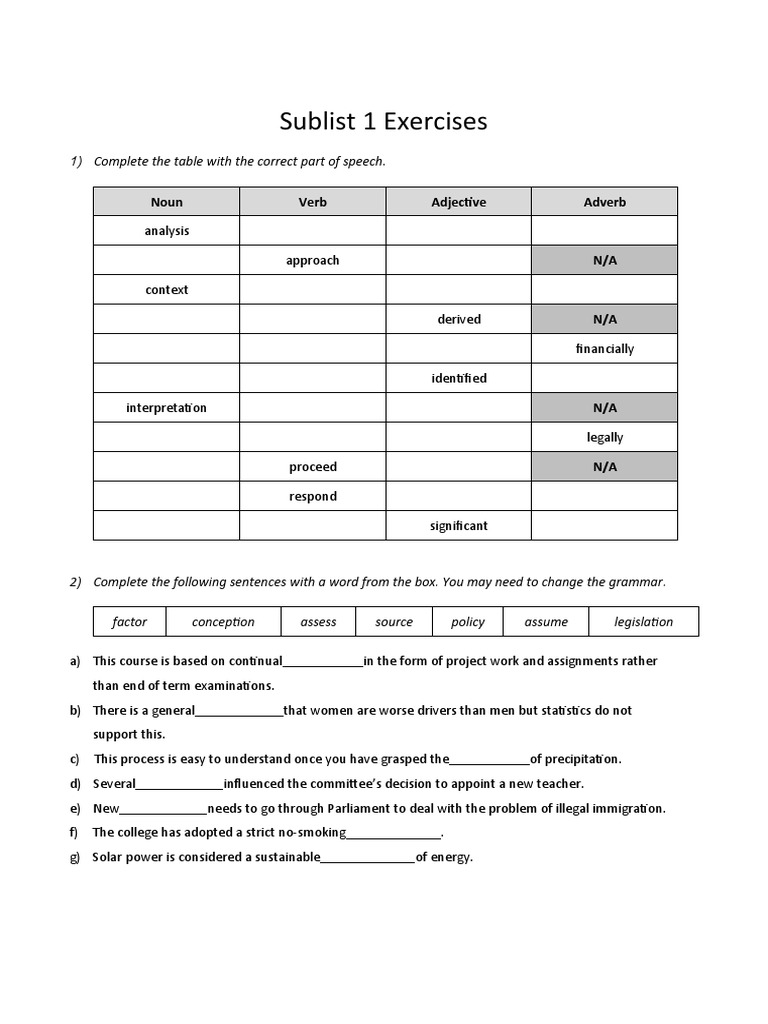 Academic Vocabulary Exercises and Answers | PDF | Antimicrobial ...