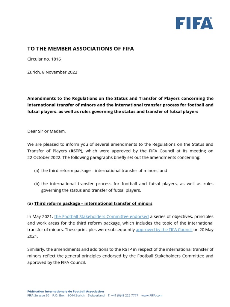 Circular No. 1816 - Amendments To The Regulations On The Status and ...