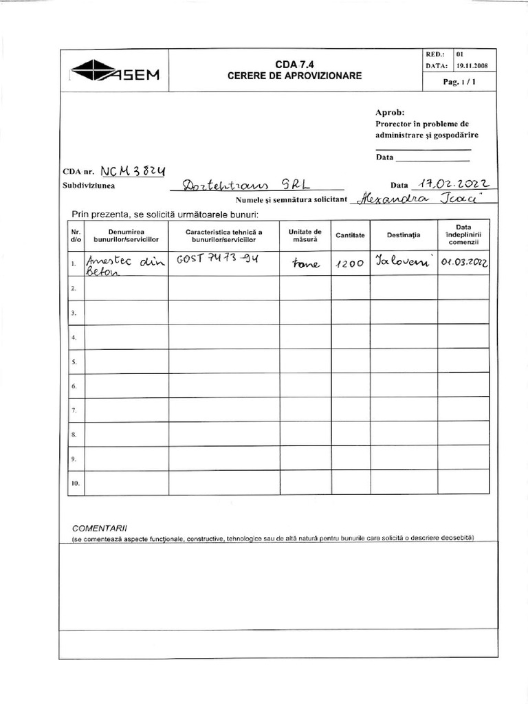 Documente completate | PDF